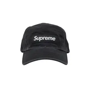Supreme Washed Chino Twill Camp Cap - Black
