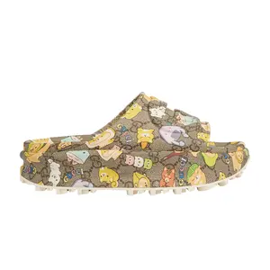 Gucci Pikarar Gg Animal Print Slide Sandal - Brown
