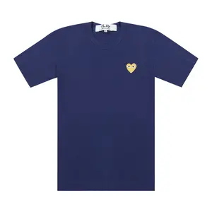Play Comme Des Garcon Gold Heart T-shirt - Blue