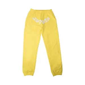 SP5DER Logo Print Sweatpants - Yellow