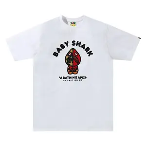 A BATHING APE Baby Milo Shark College Tee /red - White