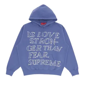 Supreme Stronger Than Fear Hooded Sweatshirt - Purple