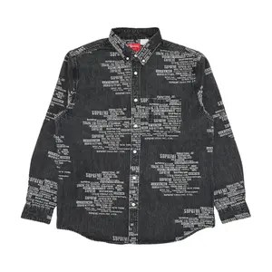 Supreme Trademark Jacquard Denim Shirt 'washed - Black