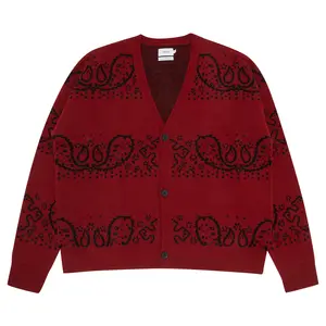 Rhude Bandana Knit Cardigan - Red