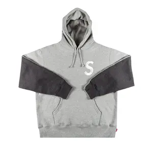 Supreme S Logo Split Hooded Sweatshirt - Grey
