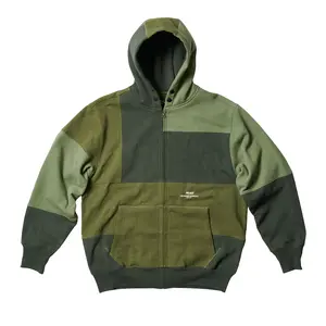 PALACE X Engineered Garments Heavy Patchwork Zip Hood 'olive - Green