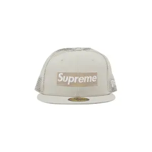 Supreme X New Era Box Logo Trucker Cap - Grey