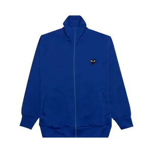 Play Comme Des Garcon Play Big Heart Zip-up Sweatshirt - Blue