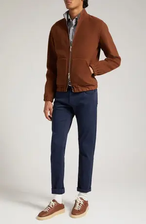 Eleventy Reversible Wool Bomber Jacket