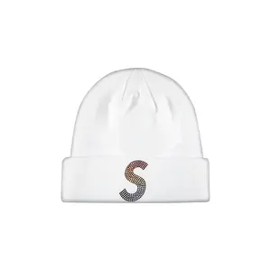 Supreme X New Era X Swarovski S Logo Beanie - White