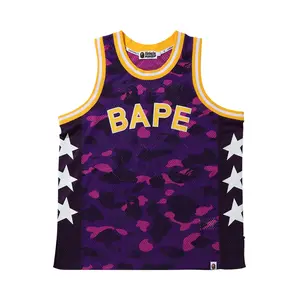 A BATHING APE Color Camo Basketball Tank Top - Purple