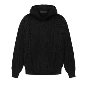 Fear Of God Cable Knit Hoodie - Black