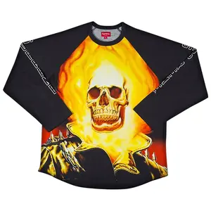 Supreme Ghost Rider Raglan Long-sleeve Top - Black