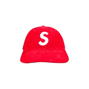 Supreme Fine Wale Corduroy S Logo 6-panel Cap - Red