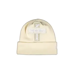 Supreme X New Era Cross Box Logo Beanie - Cream