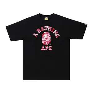 A BATHING APE Abc Camo College Tee /pink - Black