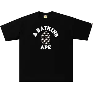 A BATHING APE Sta Pattern College Relaxed Fit Tee - Black