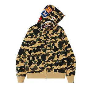A BATHING APE 1st Camo Shark Full Zip Hoodie - Yellow