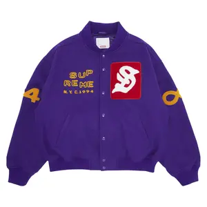 Supreme Tourist Varsity Jacket - Purple