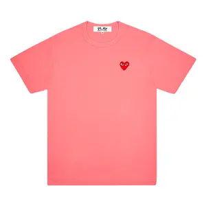 Play Comme Des Garcon Pastelle Red Emblem T-shirt - Pink