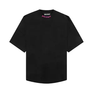 Palm Angels Doubled Logo Over Tee /fuchsia