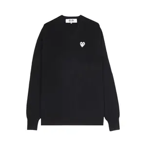 Play Comme Des Garcon Heart V-neck Sweater