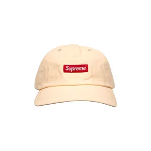 Supreme Small Box Coated Linen 6-panel Cap - Cream