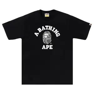 BAPE Honeycomb Camo College Tee 'black/grey' Black