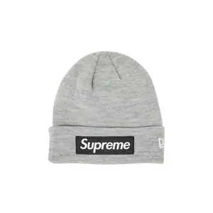 Supreme X New Era Box Logo Beanie - Grey