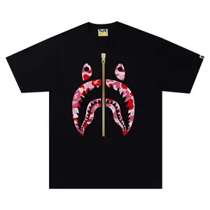 A BATHING APE Abc Camo Shark Tee /pink - Black
