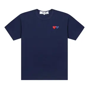 Play Comme Des Garcon Double Hearts T-shirt - Blue