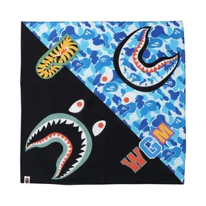 A BATHING APE Abc Camo Shark Bandana - Blue
