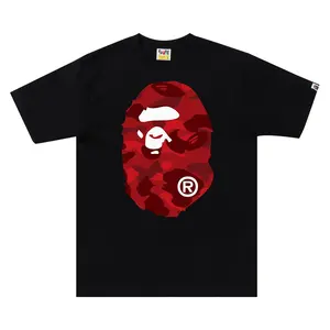 A BATHING APE Color Camo Big Ape Head Tee /red - Black