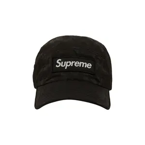 Supreme Overdyed Camo Nylon Camp Cap - Black