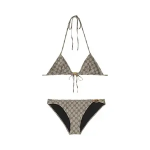 Gucci Gg Stretch Jersey Bikini - Tan