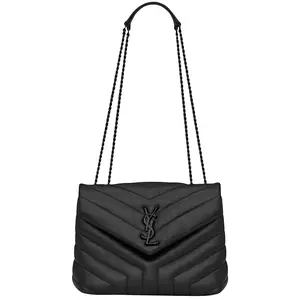 Saint Laurent Small Loulou Quilted Shoulder Bag - Black