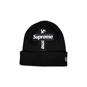 Supreme X New Era Cross Box Logo Beanie - Black
