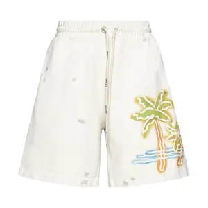 Palm Angels Neon Palm Tree Sweatshorts - White