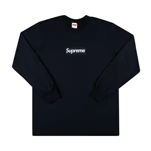 Supreme Box Logo Long-sleeve Tee 'navy' Blue