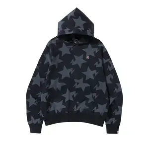 A BATHING APE All-over Star Print Loose Fit Pullover Hoodie