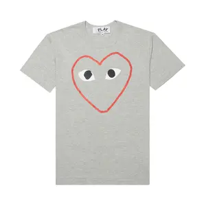 Play Comme Des Garcon Heart Outline T-shirt - Grey