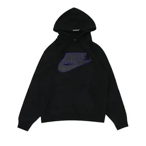 Supreme X Nike Leather Appliqué Hooded Sweatshirt - Black