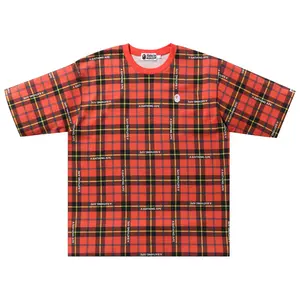 A BATHING APE Check Relaxed Fit One Point Tee