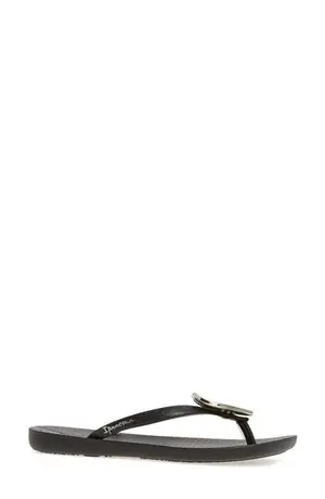 Ipanema Wave Heart Flip Flop - Black