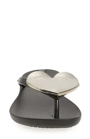 Ipanema Wave Heart Flip Flop - Black