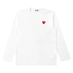 Play Comme Des Garcon Emblem Long-sleeve T-shirt - White