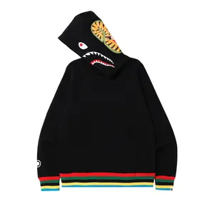 A BATHING APE Shark Line Rib Pullover Hoodie