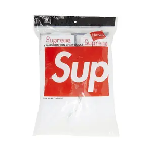 Supreme X Hanes Crew Socks - White