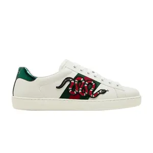 Gucci Ace Embroidered Snake Sneakers - White