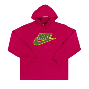 Supreme X Nike Leather Appliqué Hooded Sweatshirt - Red